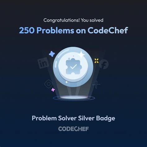 Ive Solved 291 Problems On Codechef Earning A Silver Badge Along The