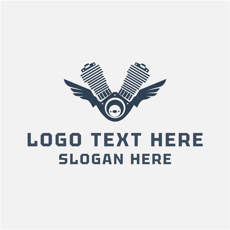 Automotive Engine Wings Logo Perfect For Racing Repair And