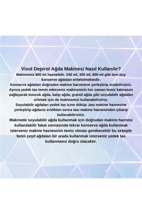 Vivol Depirol Sir Ağda Isıtıcı Makine Set Fiyatı Yorumları