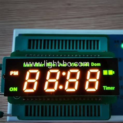 Customized Yellow Green 4 Digit 7 Segment Led Clock Display Common Anode For Digital Timer