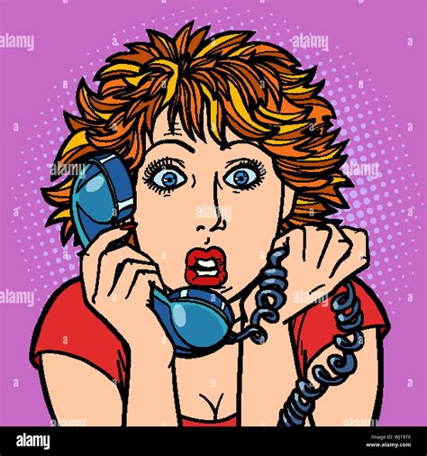 The Woman Is Surprised Human Emotions Telephone Conversation Comic