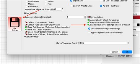 It There A Way To Save Layer Settings Between Galvo And Co2