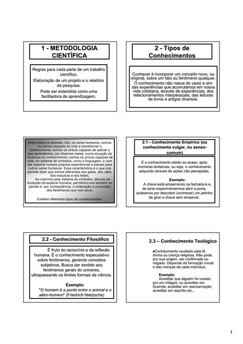 3 1 Tipos De Conhecimento Pdf