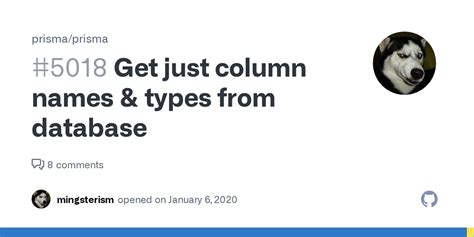 Get Just Column Names And Types From Database · Issue 5018 · Prisma