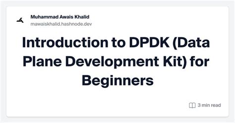 Muhammad Awais Khalid On Linkedin Introduction To Dpdk Data Plane