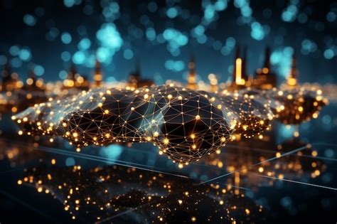 Premium Ai Image Global Network Technology Line And Digital World Generative Ai