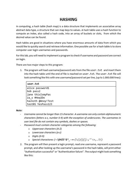 Lab 03 Hashing Pdf Computers