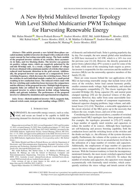 Pdf A New Hybrid Multilevel Inverter Topology With Level Shifted Multicarrier Pwm Technique
