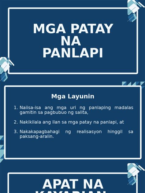 Aralin 1 Mga Patay Na Panlapi Pdf
