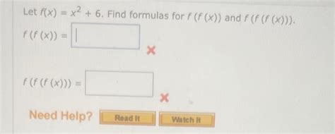 solved let f x x2 6 find formulas for f f x and