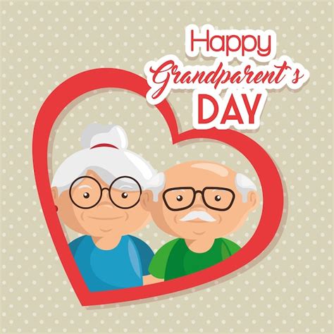 Tarjeta del día feliz del abuelo Vector Premium