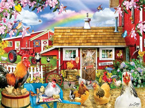 Springtime Chickens 1000 Pieces Sunsout Puzzle Warehouse