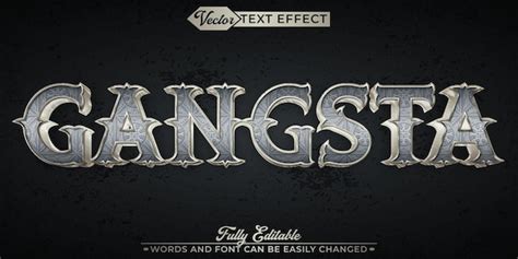 Vecteur De Gangsta Gris Effet De Texte D objet Intelligent Entièrement