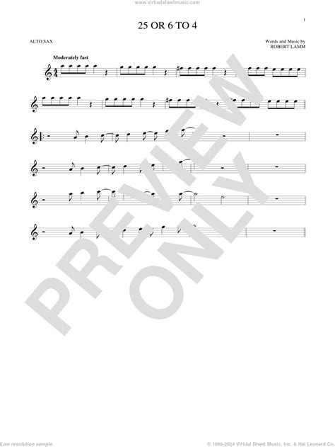 25 Or 6 To 4 Sheet Music For Alto Saxophone Solo Pdf
