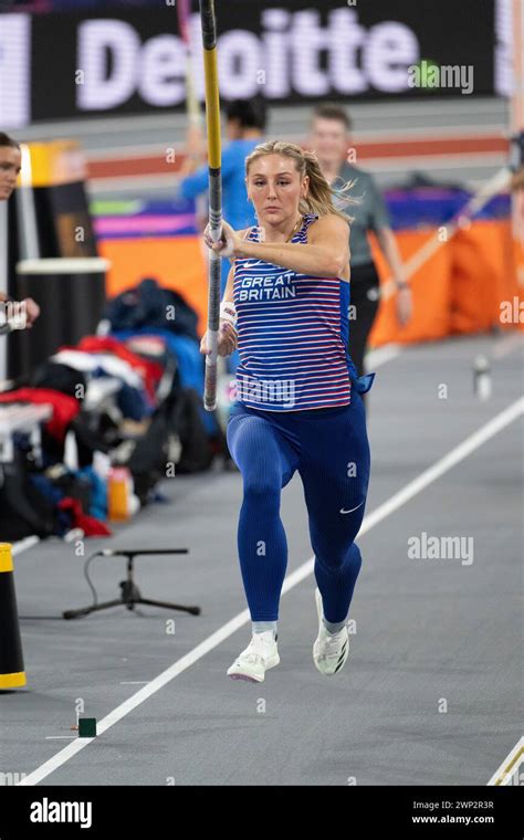 Molly Caudery Of Great Britain Warm Up Before The Pole Vault Final At