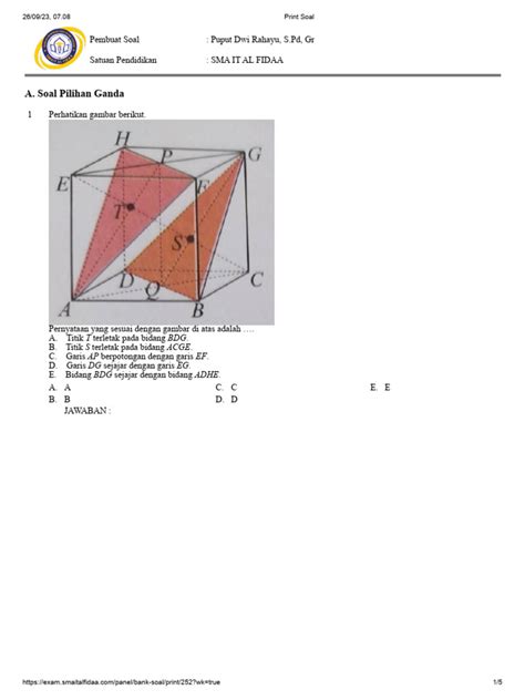 Soal Math Wajib Yg Diupload Di Cbt Pdf
