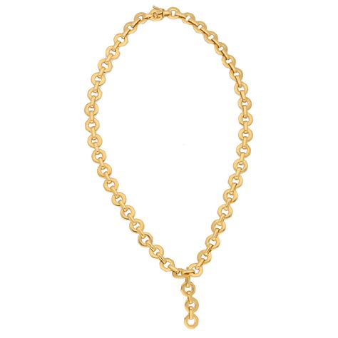 Vintage Fred Paris Fancy Rolo Link Necklace In Yellow Gold At Susannah