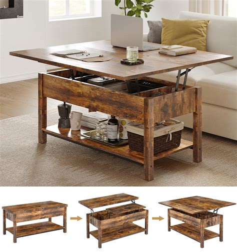 fabato lift top coffee table 4 in 1 multi function convertible coffee table with storage