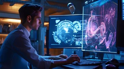 Premium Ai Image A Researcher In A High Tech Environment Conducting Data Analysis On A
