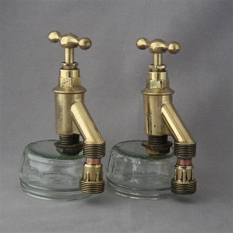 Unusual Early 1900s Antique Basin Taps Architectural Decor