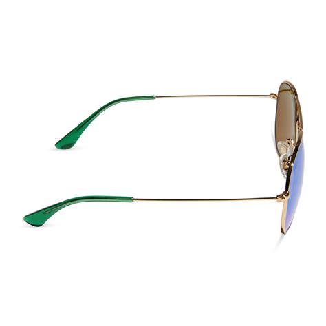 Cruz Aviator Sunglasses Gold And Green Mirror Diff Eyewear