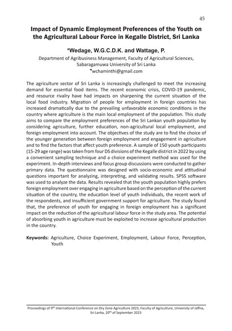 Pdf Impact Of Dynamic Employment Preferences Of The Youth On The