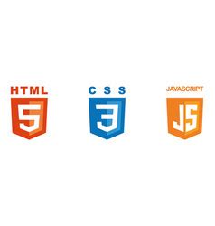 Set 4 Icons Html Css Js Code Royalty Free Vector Image