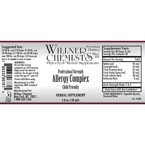 Willner Chemists Herb Complexes