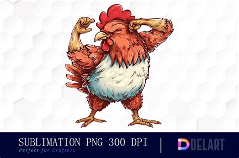 Cute Dabbing Chicken Sublimation Clipart Graphic By Delartcreation