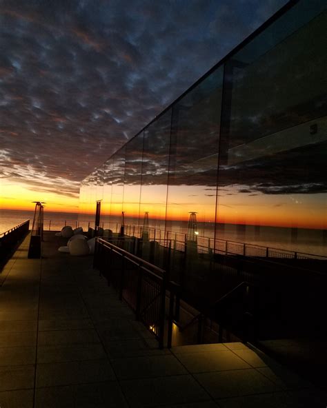 Sunrise Reflection In The Ballroom Glass At Work Rsunrise