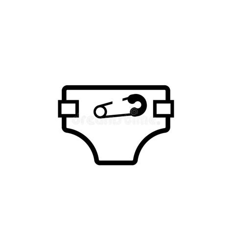 Diaper Outline Vector Icon Thin Line Black Diaper Icon Flat Vector