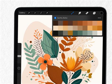 Procreate Color Palette Earthy Boho Color Scheme Branding Design Palette Procreate Bright Color