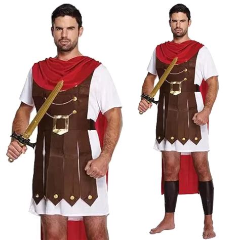 Adult Mens Roman Soldier Gladiator Fancy Dress Up Costume