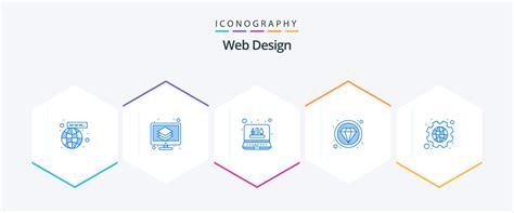 Web Design Blue Icon Pack Including Settings Gear Tools Cog Expensive Vector Art