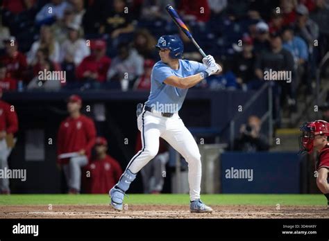 Jake Schaffner 2 Of The Unc Tar Heels At Bat During An Ncaa Exhibition Baseball Game Against