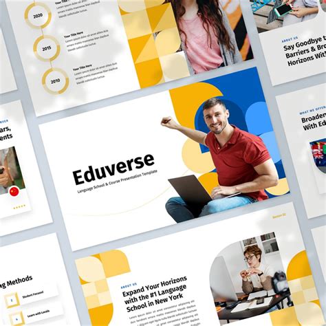 Language Course Presentation Powerpoint Template Presentation