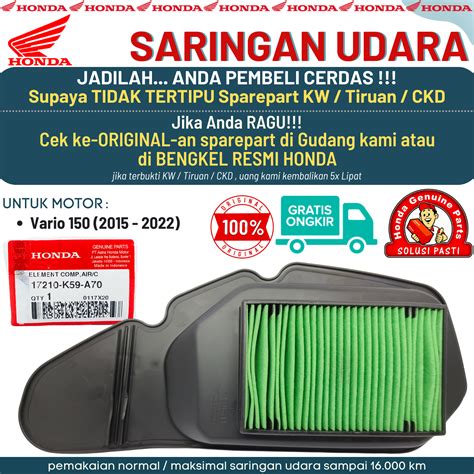 Saringan Filter Udara Vario 150 New Old LED Ori Original Honda Genuine