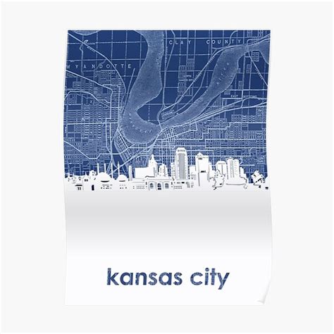 Kansas City Skyline Poster For Sale By Bekimart Redbubble