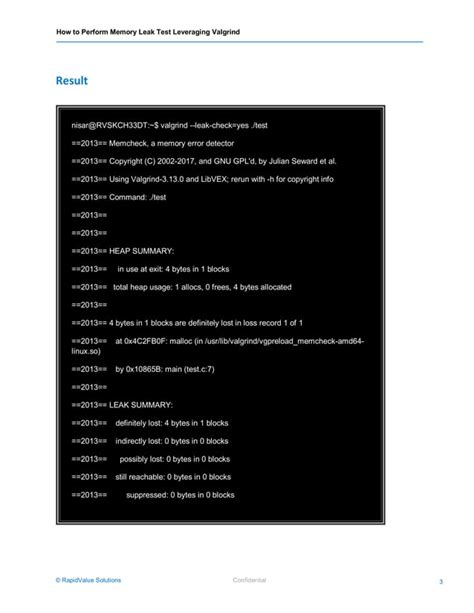 How To Perform Memory Leak Test Using Valgrind Pdf