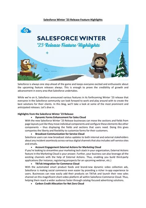 PPT Salesforce Winter 23 Release Feature Highlights PowerPoint