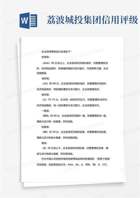 荔波城投集团信用评级word模板下载编号lxweymya熊猫办公