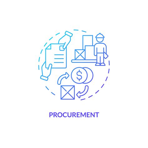 2d Procurement Gradient Thin Line Icon Concept Isolated Vector Blue