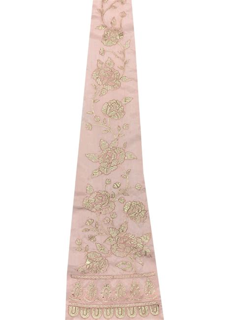 Shop Peach Art Silk Embroidered N Sequins Fabric Online At Best Price