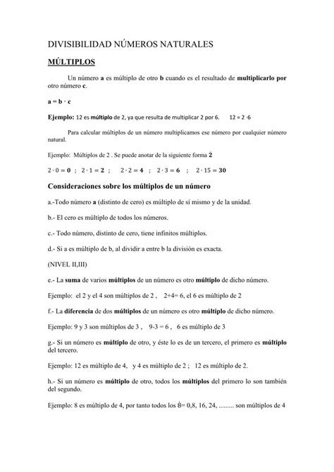 PDF DIVISIBILIDAD NÚMEROS NATURALES PDF fileDIVISIBILIDAD NÚMEROS