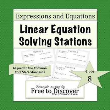 Solving Equations With Variables On Both Sides Task Cards Activity Solving Equations