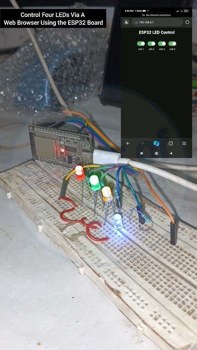 Control Four Leds Via A Web Browser Using Esp32 Board Youtube
