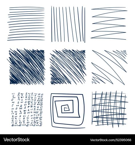 Random Hand Drawn Scribbles Set Pen Drawing Vector Image