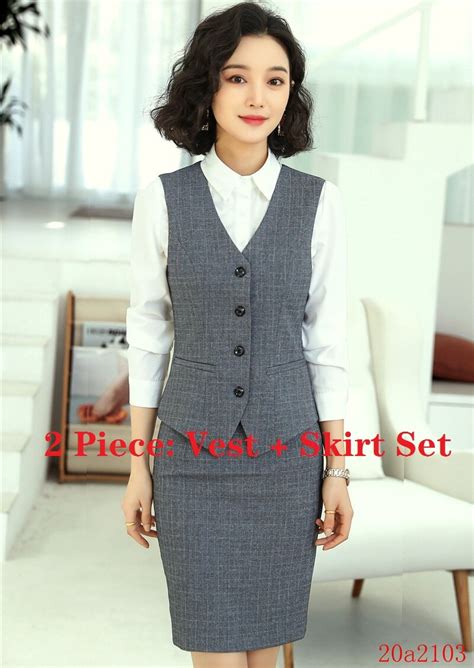 Formal Navy Blue Blazer Women Business Suits Work Wear Office Ladies 3