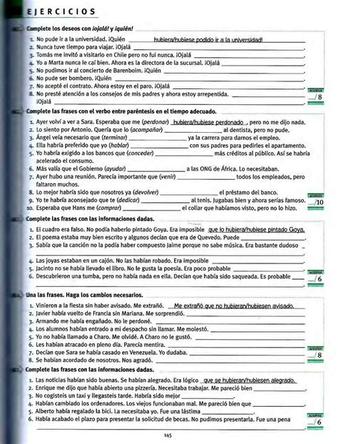 Gramática de Uso Del Español C C Ejercicios para aprender español Recursos de enseñanza de
