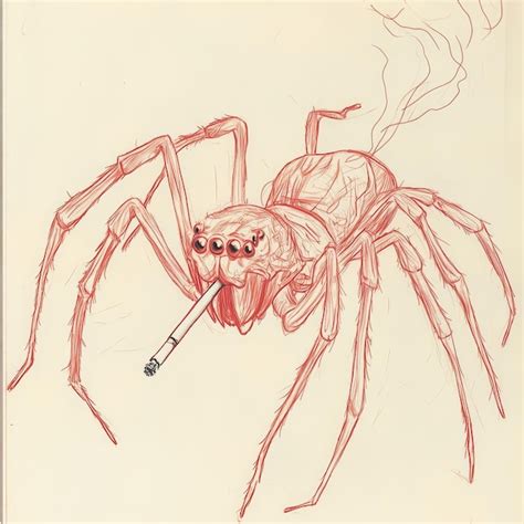 A Drawing Of A Spider With A Pencil On It Premium Ai Generated Image